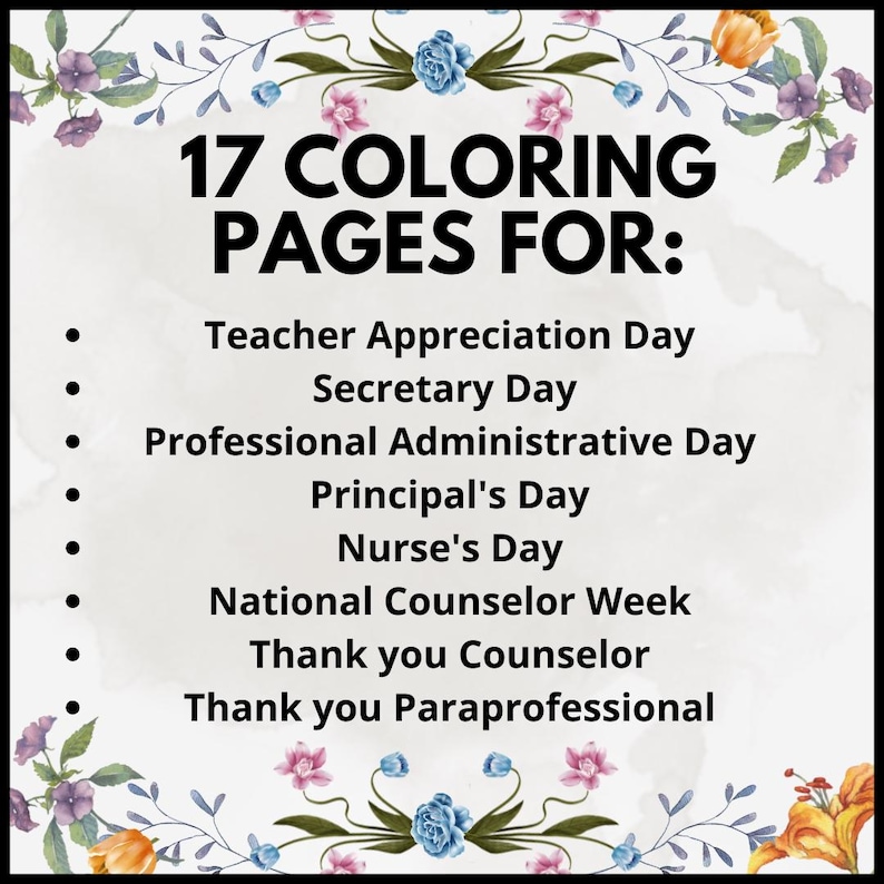 Staff Appreciation Coloring Pages – Teachers, Nurses, Counselors ...
