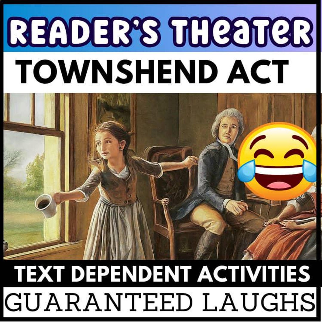 Causes of the American Revolution Townshend Act Readers Theater ...