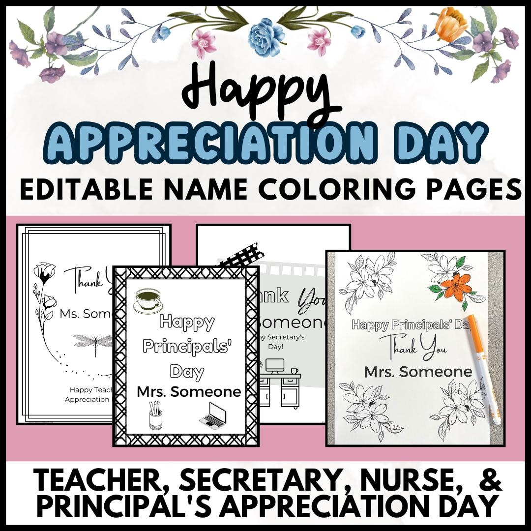 Staff Appreciation Coloring Pages – Teachers, Nurses, Counselors ...