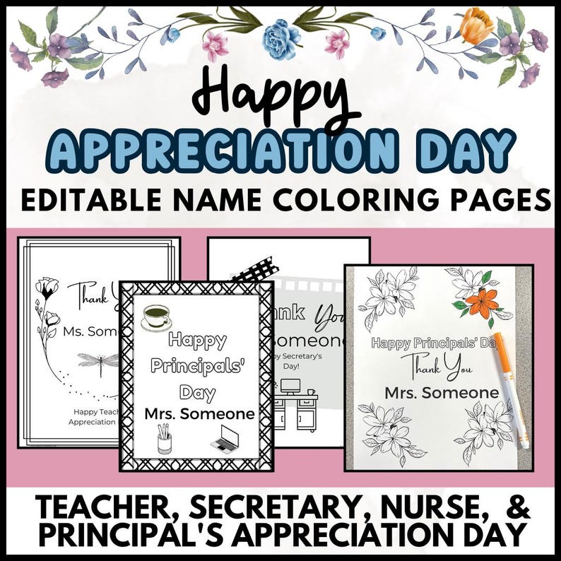 Staff Appreciation Coloring Pages – Teachers, Nurses, Counselors ...