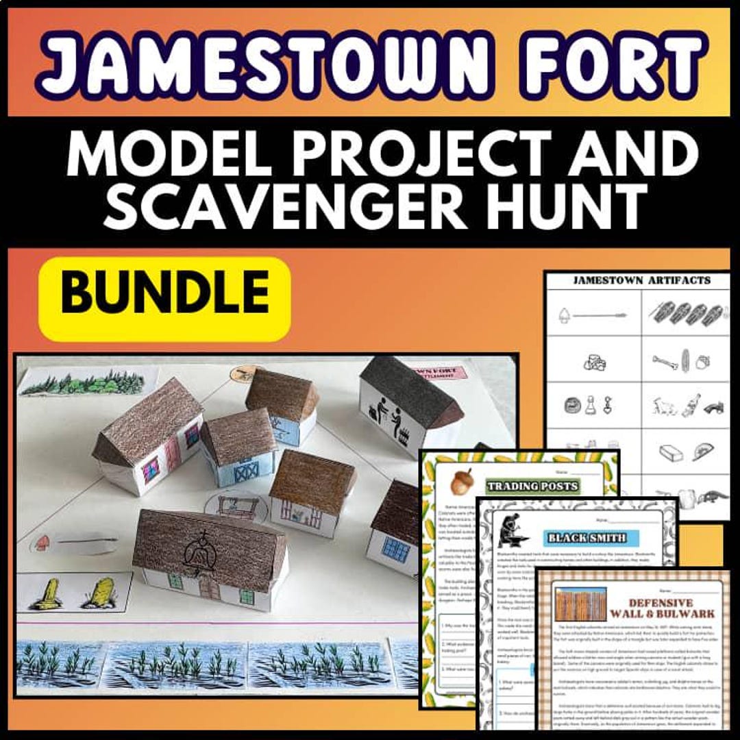 Jamestown Colony Replica Paper Model Group Project Activity and Reading ...