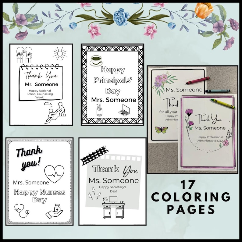 Staff Appreciation Coloring Pages – Teachers, Nurses, Counselors ...