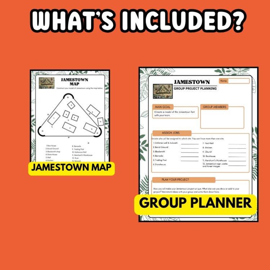 Jamestown Early 13 Colonies Replica Paper Model Group Project Activity ...