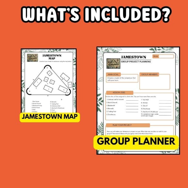 Jamestown Early 13 Colonies Replica Paper Model Group Project Activity ...