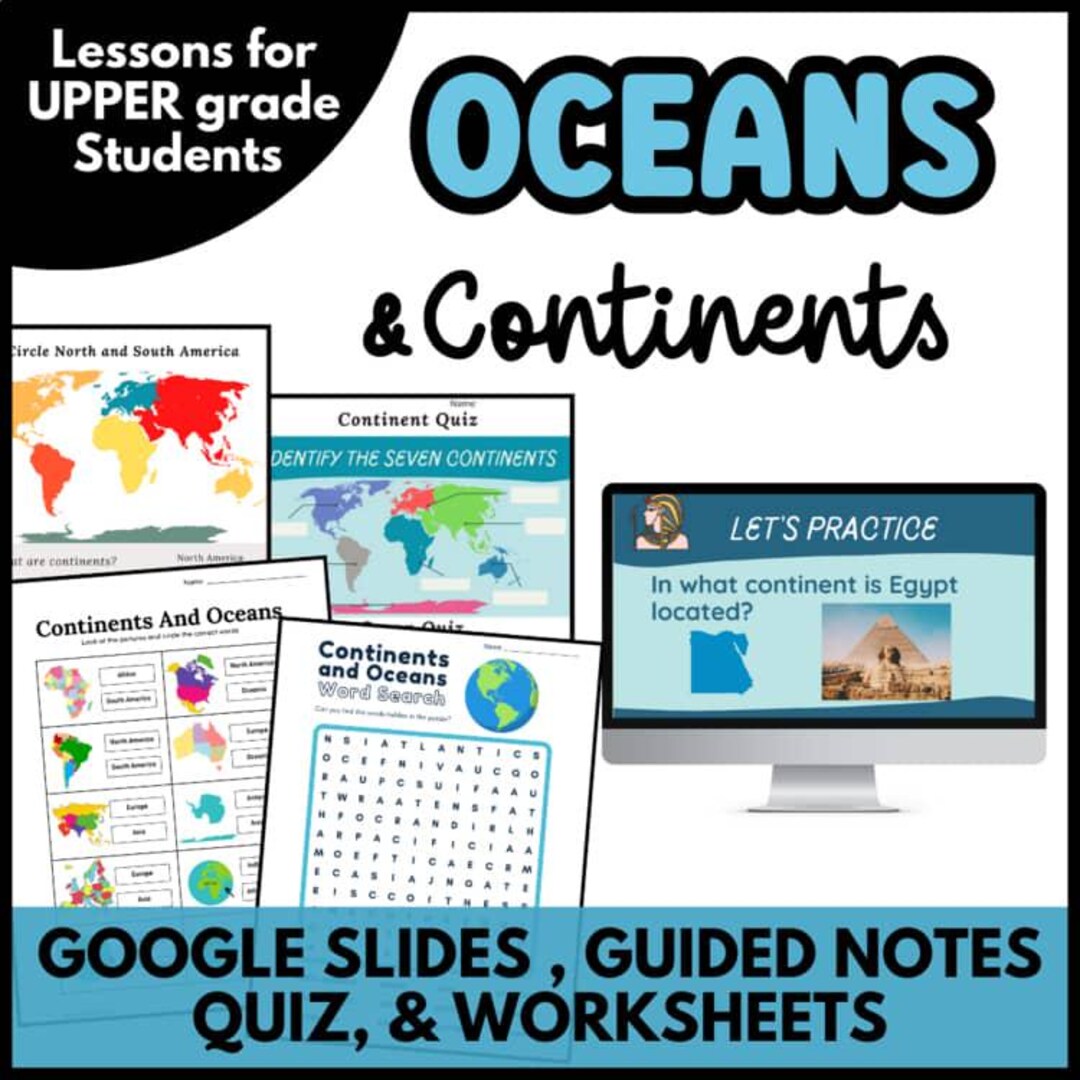 World Geography Continents Oceans Google Slides Presentation & Notes ...