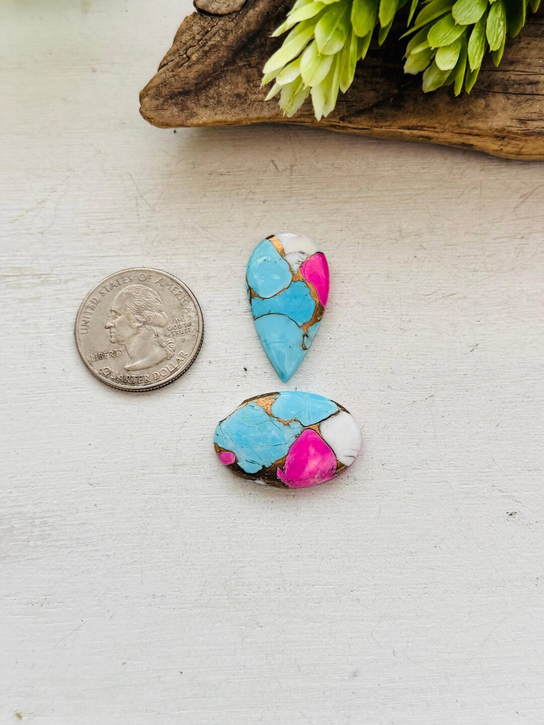Cotton Candy Dahlia Composite Cabs - Etsy