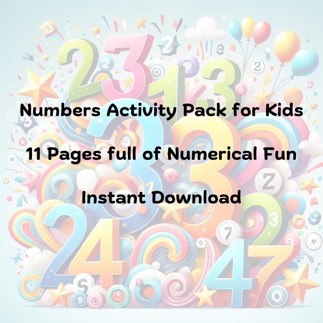11 Page Fun Number Activity Pack for Kids. Trace, Colour and Count With ...