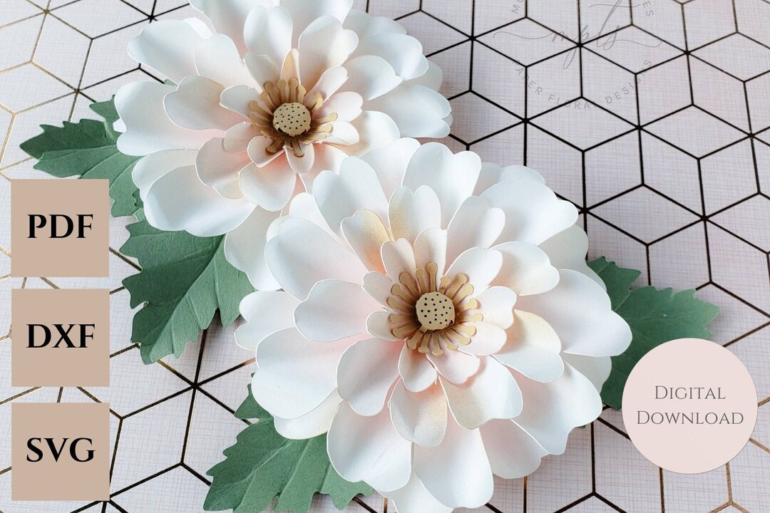 Paper Flower Template - SVG Files - Handmade Flowers - Cricut Flowers ...