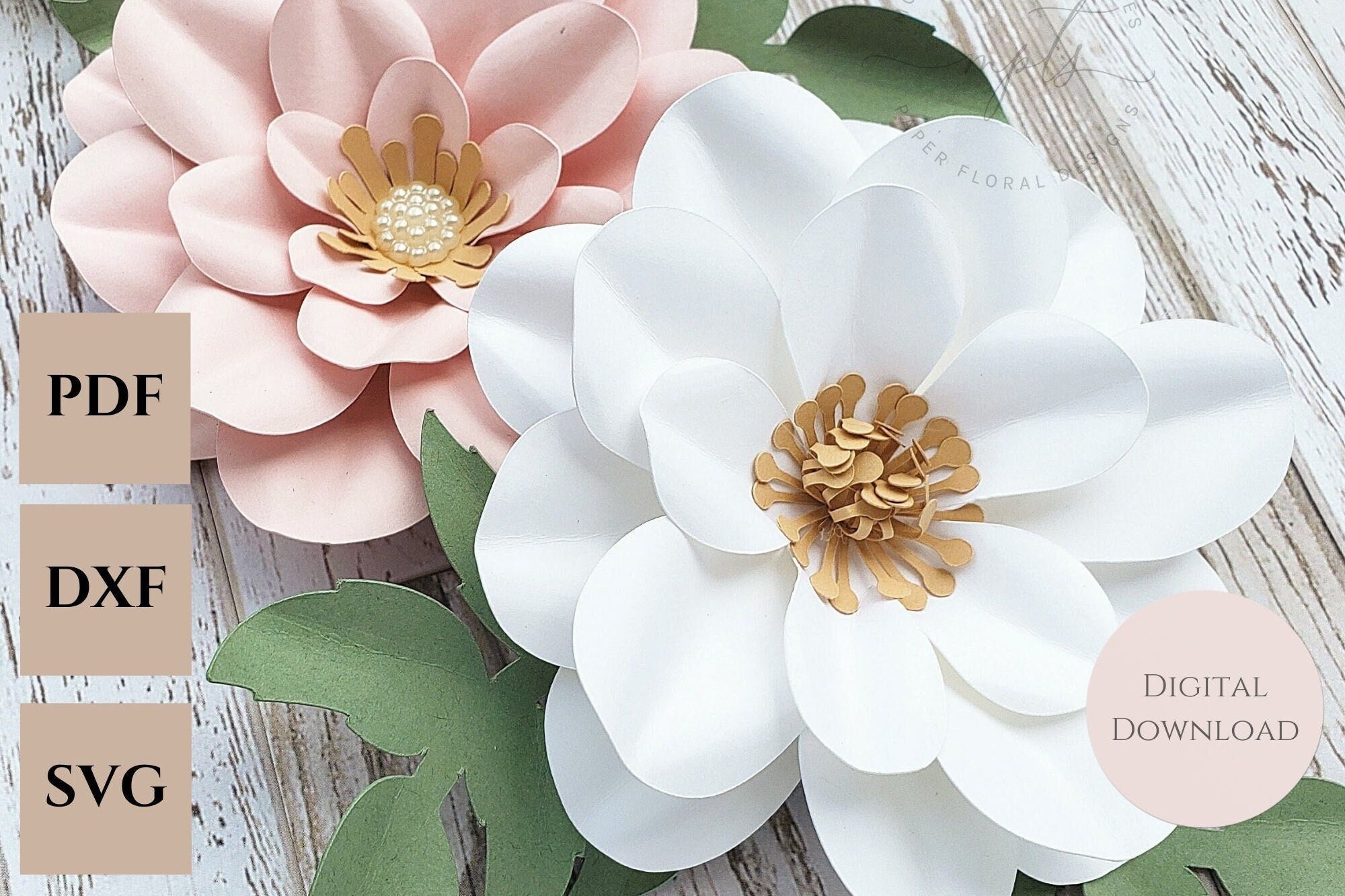 Easy Paper Flower Tutorial Paper Flower Templates DIY - Etsy