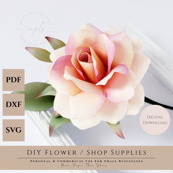 Easy Paper Flower Tutorial Paper Flower Templates Stemmed | Etsy