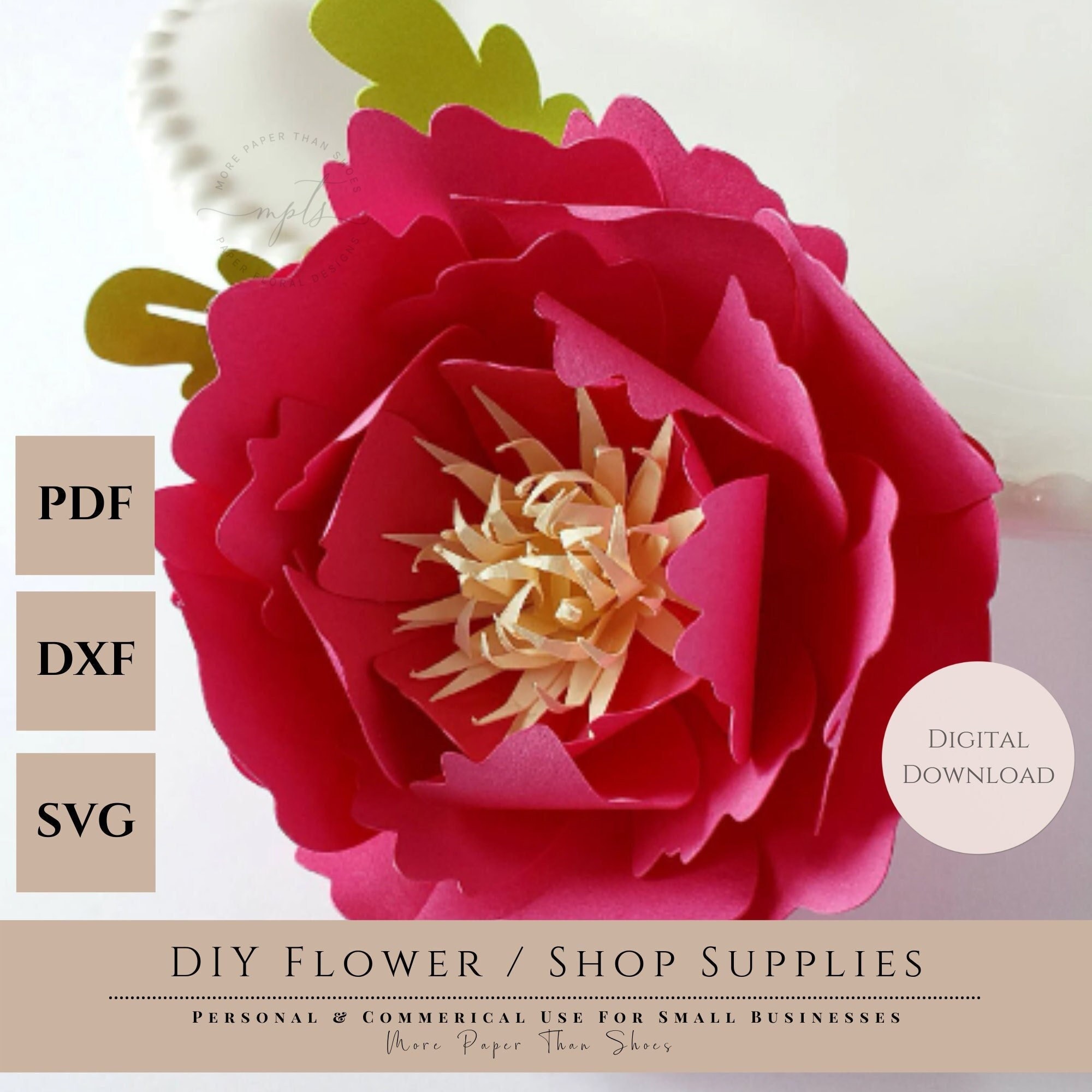 SVG File Paper Flower Tutorial Paper Flower Templates - Etsy