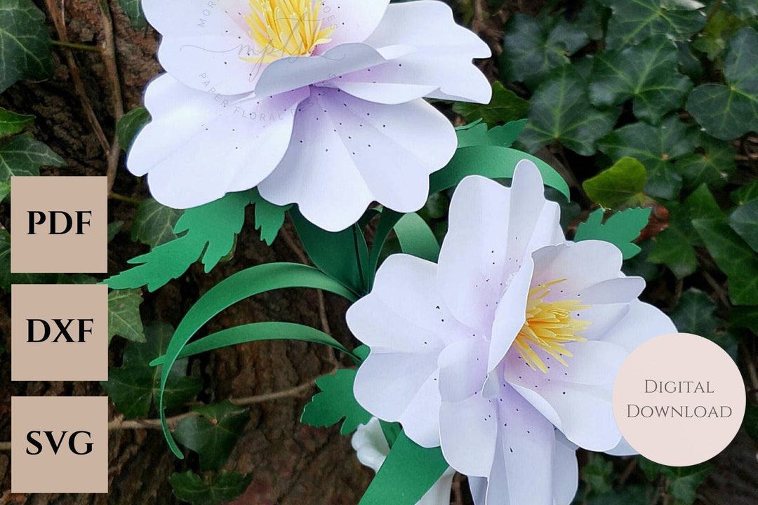 Easy Paper Flower Tutorial - Paper Flower Templates - Cricut File - SVG ...