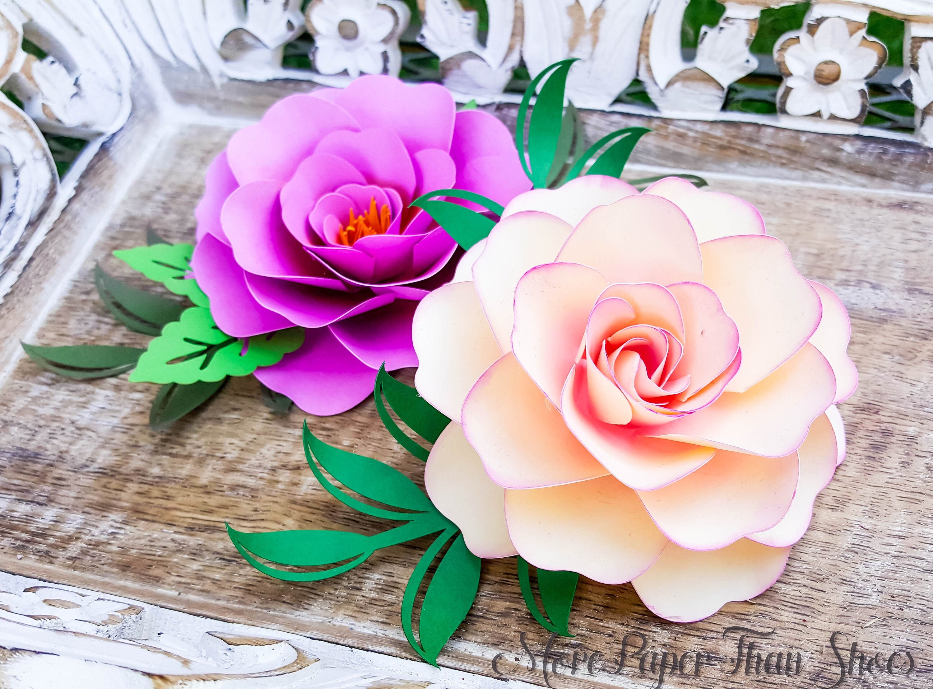 Easy Paper Flower Tutorial Paper Flower Templates DIY - Etsy