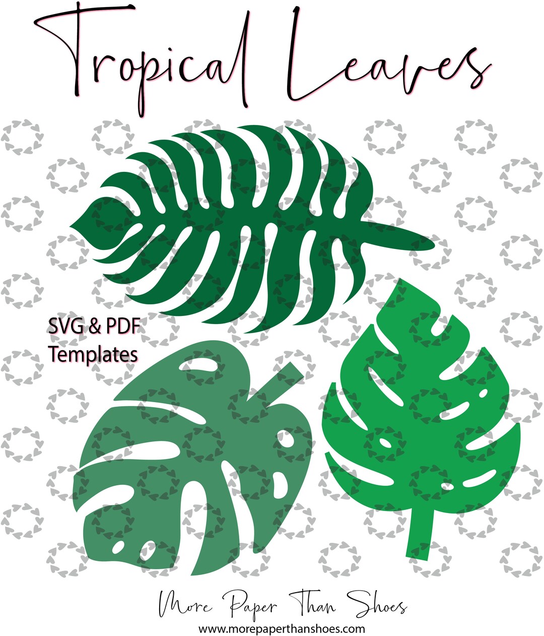Large Paper Leaf Templates: Tropical Leaf SVG, PDF (digital Download ...