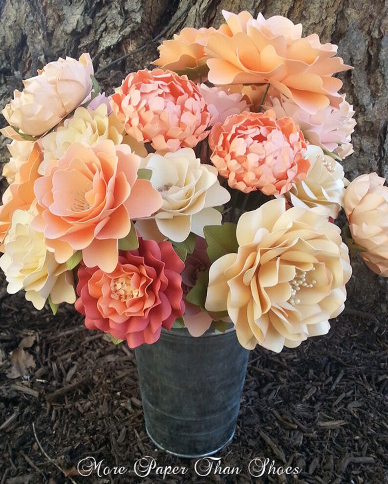 Paper Flowers Wedding Birthday Special Events Set of | Etsy