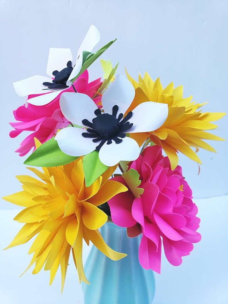 Easy Paper Flower Tutorial Paper Flower Templates Cricut | Etsy