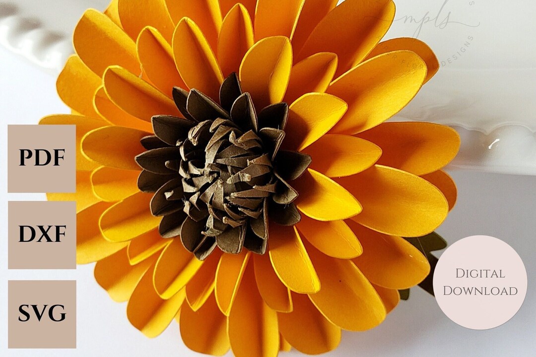 Easy Paper Flower Tutorial - Paper Flower Templates - Cricut - 3D ...