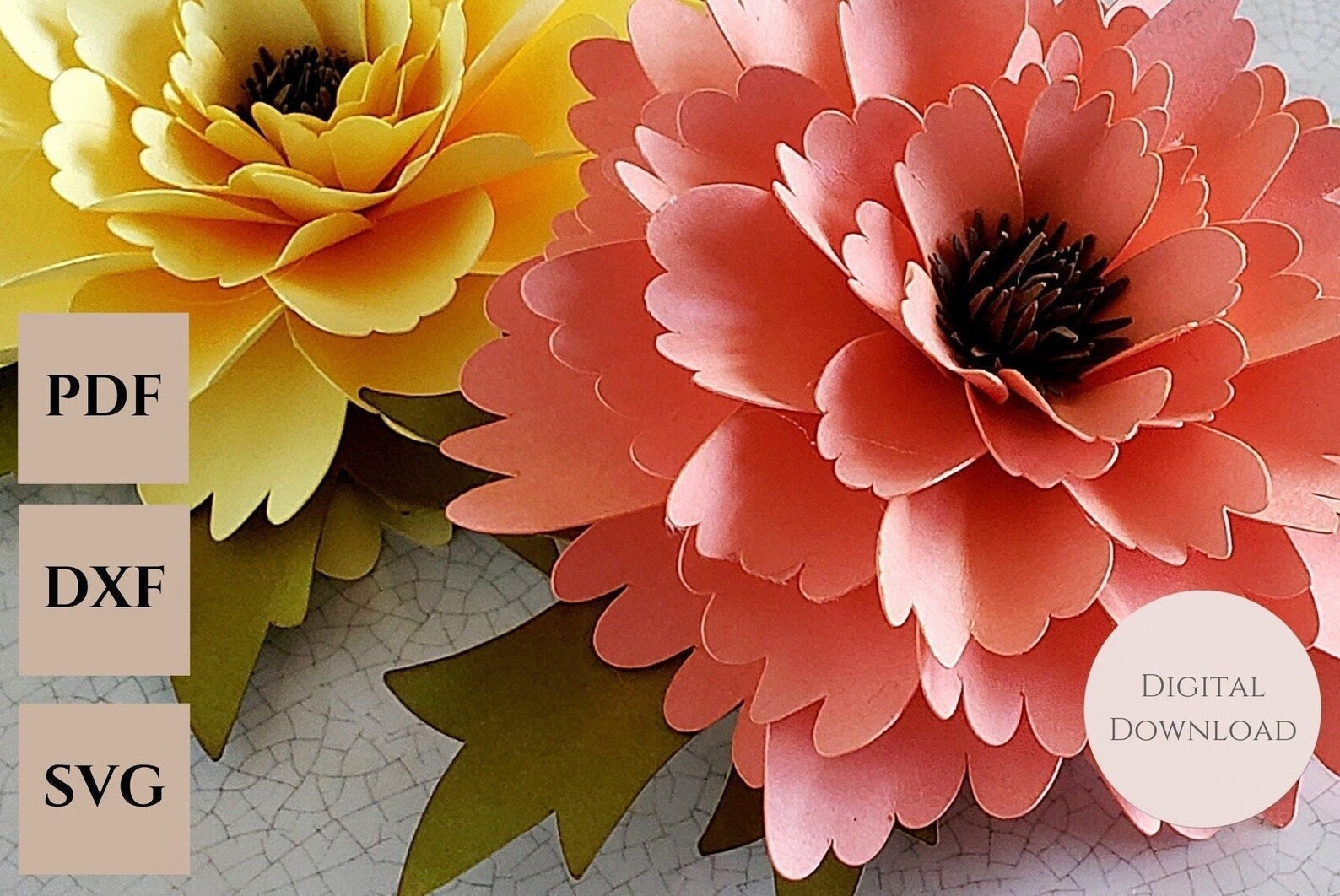 Easy Paper Flower Tutorial Paper Flower Templates DIY - Etsy
