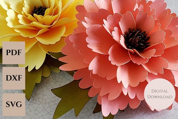 Easy Paper Flower Tutorial - Paper Flower Templates - DIY Flowers - 3D ...