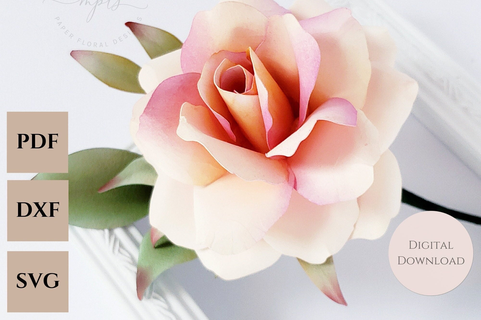 Easy Paper Flower Tutorial Paper Flower Templates DIY - Etsy