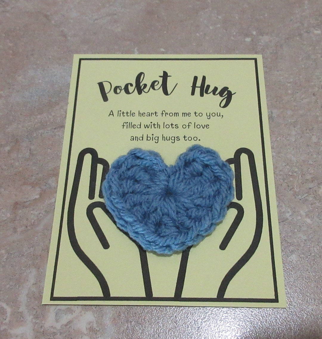 Pocket Hug, Crocheted Heart, Inspirational Gift, Hugs, Handmade Heart ...
