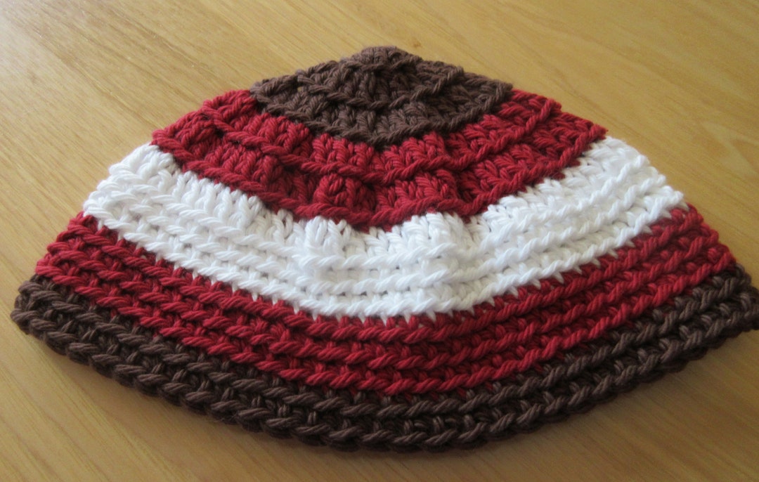Kippot, Extra Large Crocheted Kippa, Cotton Kippah, Jewish Head ...