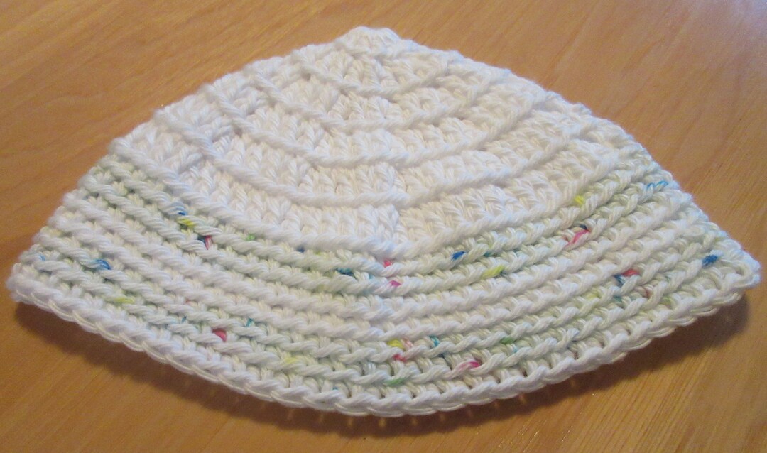 Kippot, Extra Large Crocheted Kippa, Cotton Kippah, Jewish Head ...