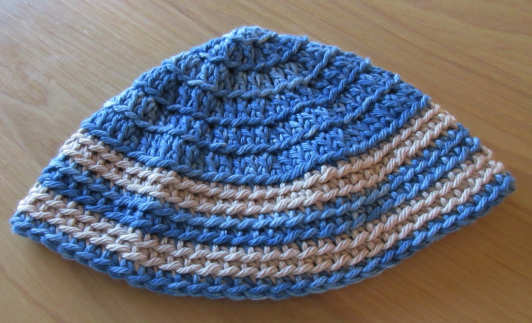 Extra Large Crochet Cotton Kippah: Denim Blue Jewish Head Covering - Etsy