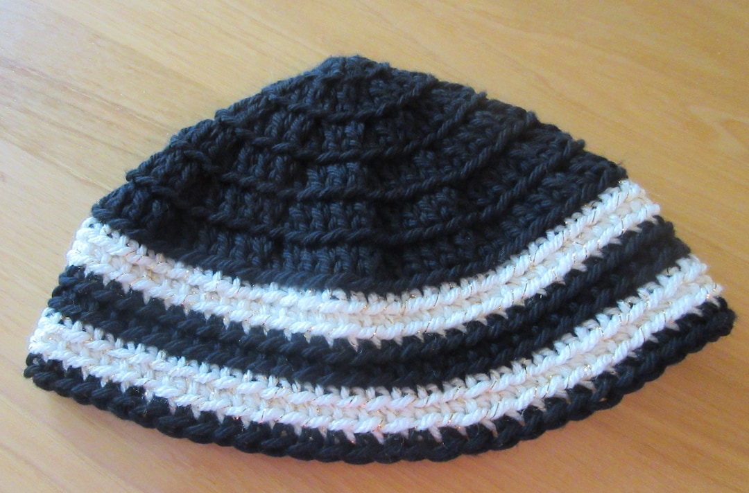 Kippot Cotton Kippah Extra Large Crocheted Kippa Metallic Jewish Head ...