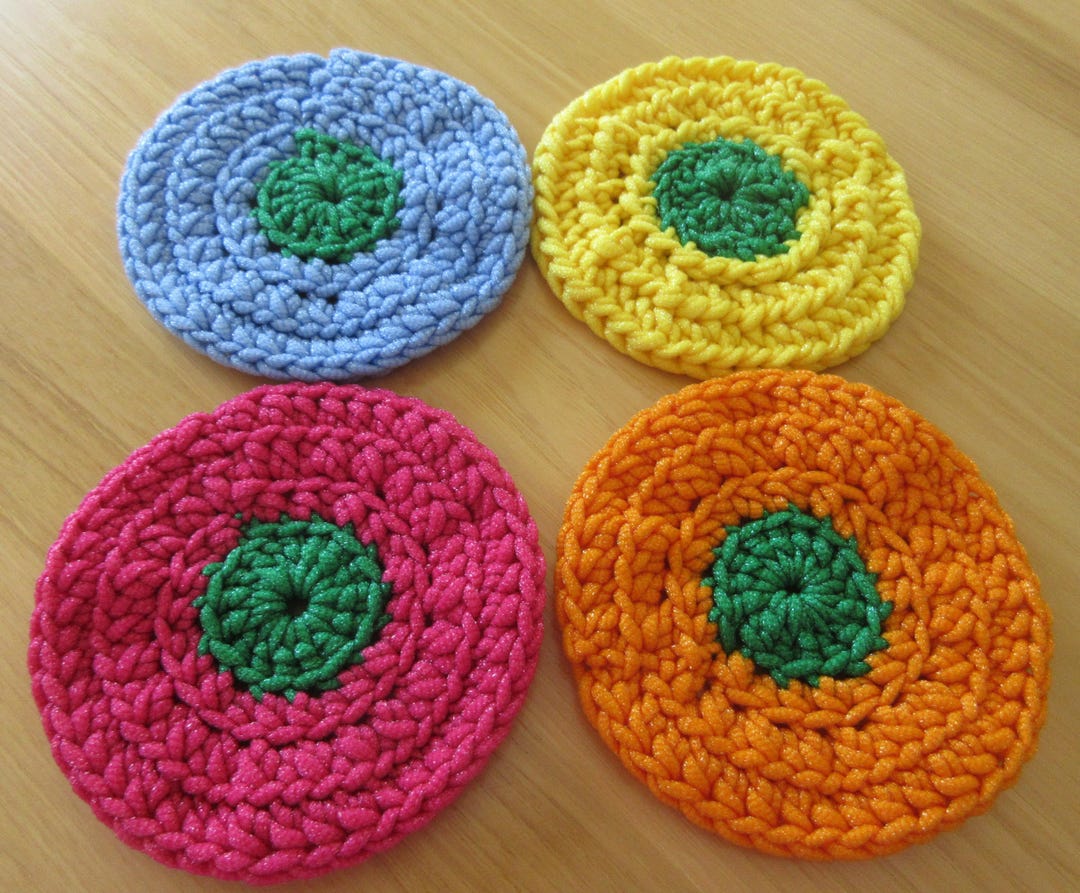 Nylon Round Scrubber Crochet Scrubber Nylon Dish Scrubby Scrubber ...