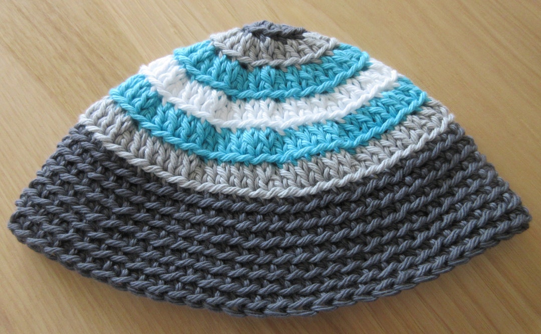 Kippot, Extra Large Crocheted Kippa, Cotton Kippah, Jewish Head ...
