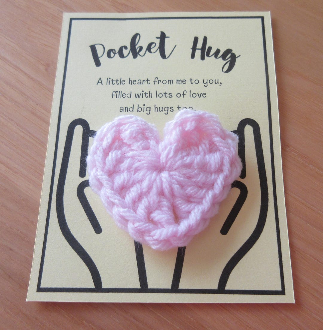 Pocket Hug Crocheted Heart Inspirational Gift Hugs Handmade Heart ...