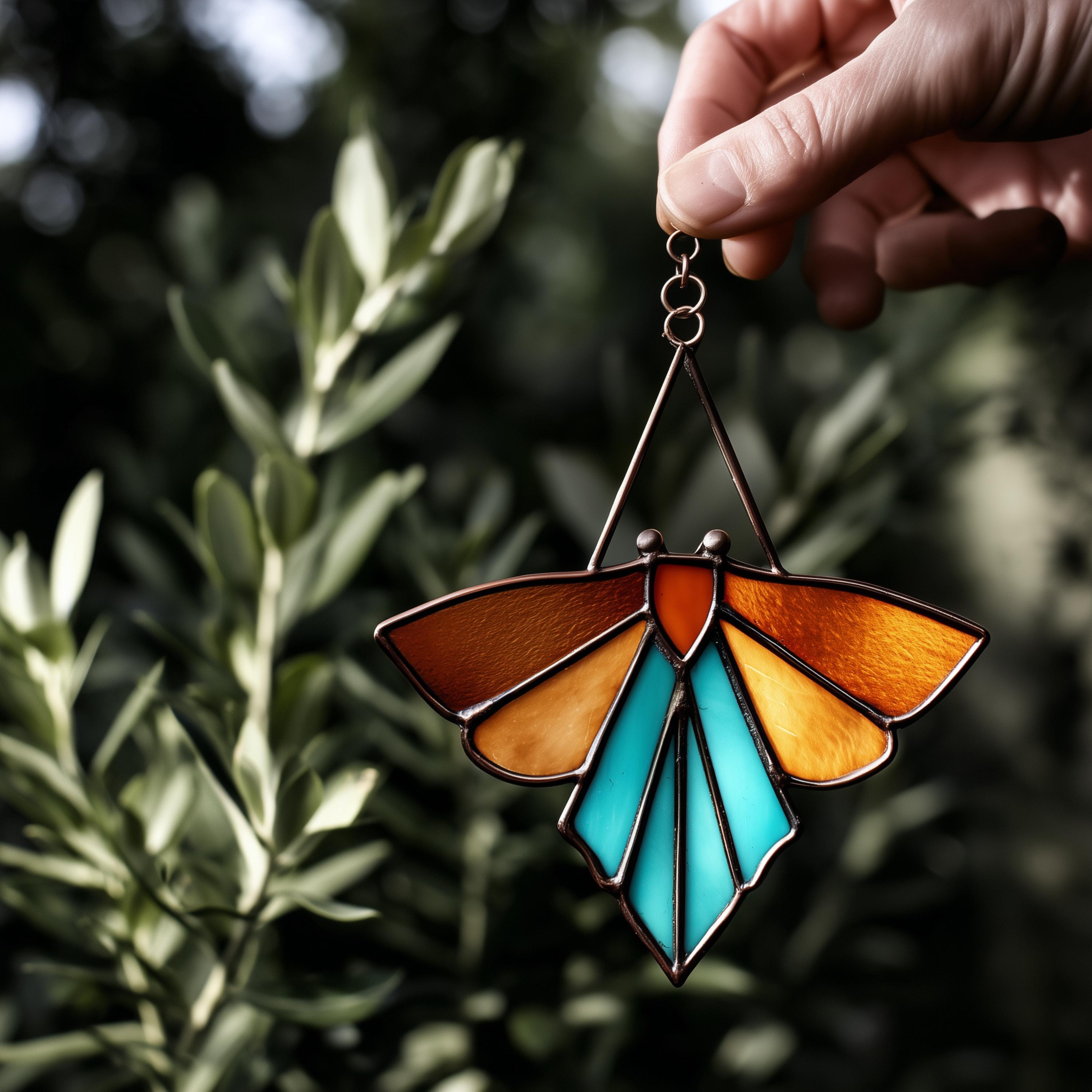 Moth Stained Glass Pattern: Insect Suncatcher DIY Template (PDF-PNG ...