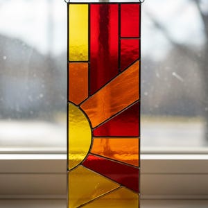 Sunset Stained Glass Pattern PDF – Landscape Suncatcher Template PNG ...