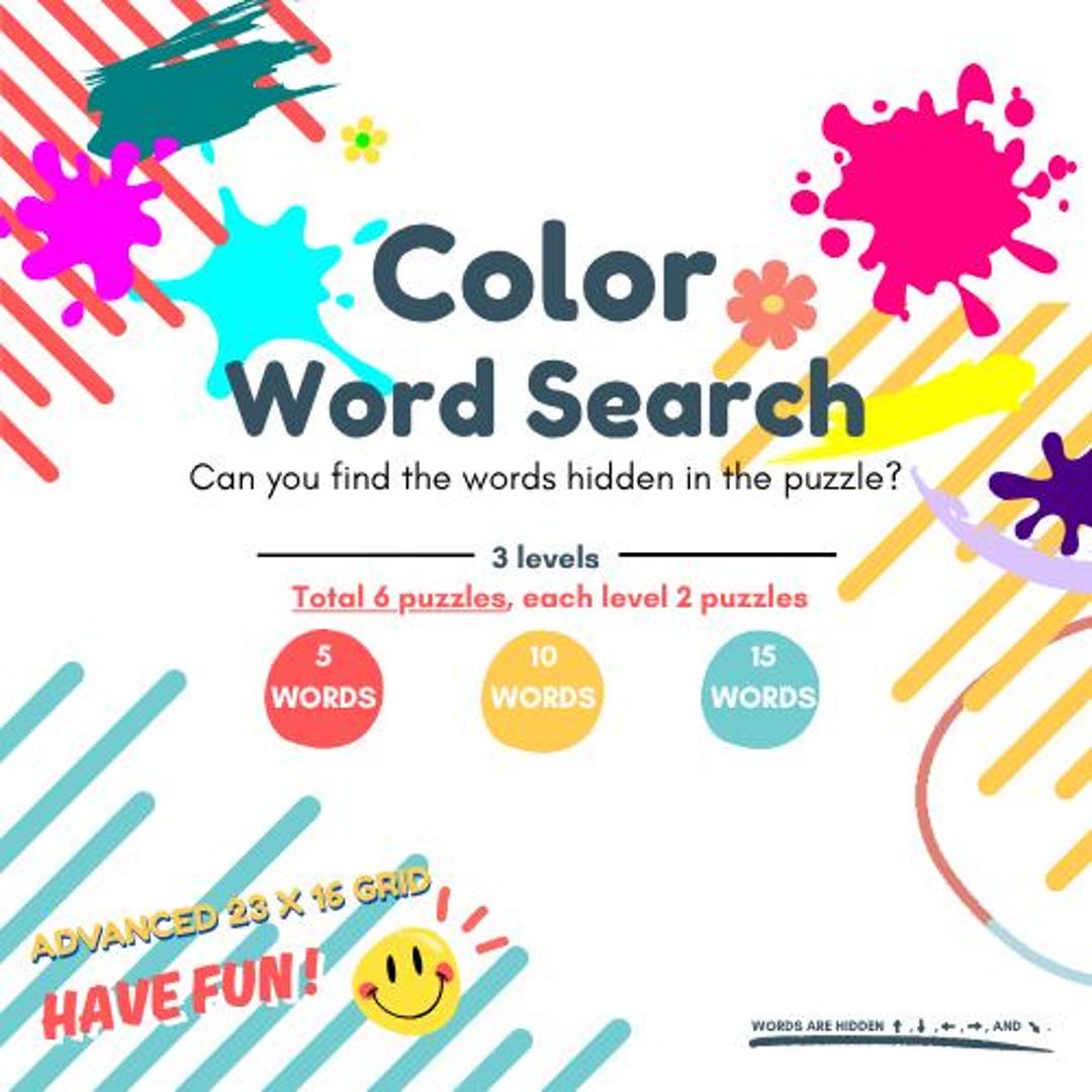 Rainbow Color Word Search Puzzle: A Creative Brain Workout (digital ...