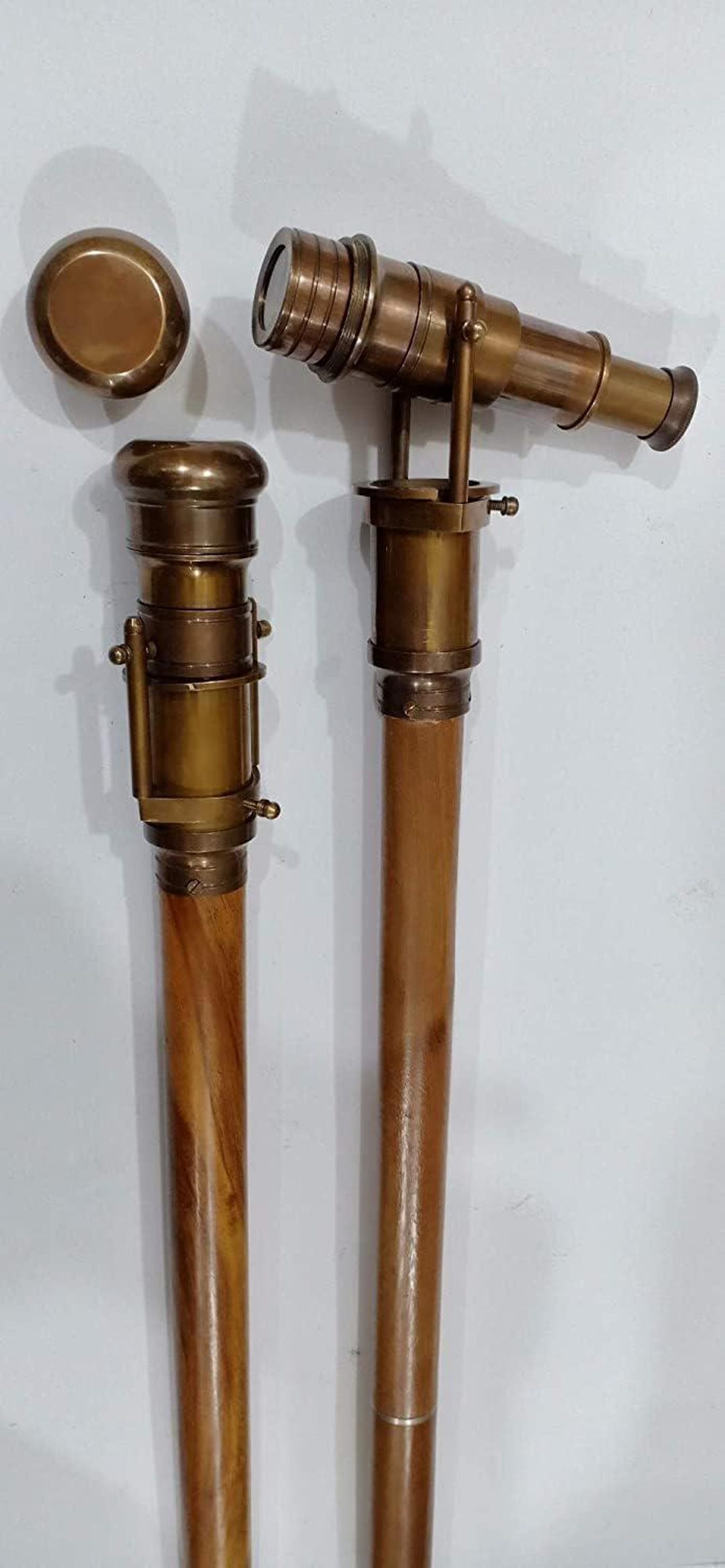 Antique Brass Telescope Handle Walking Cane – Vintage Nautical Stick - Etsy