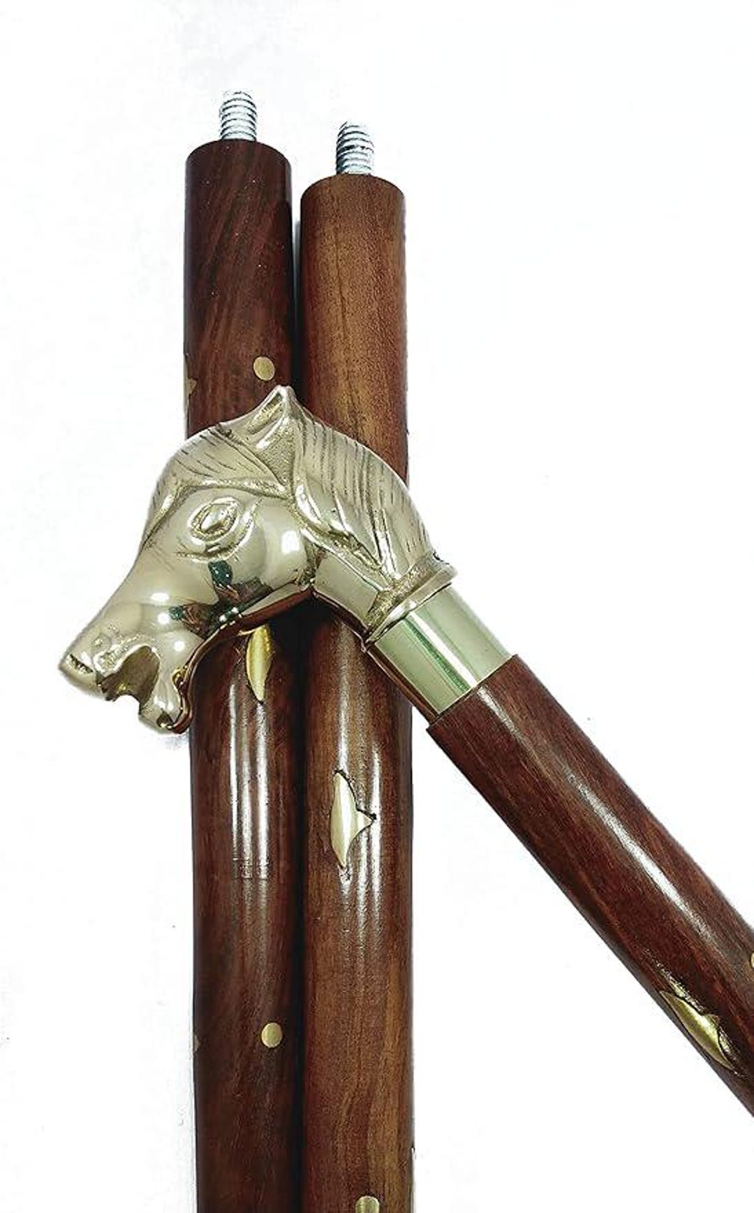 Embossed Brass Horse Head Walking Cane: Antique Derby Cane - Etsy