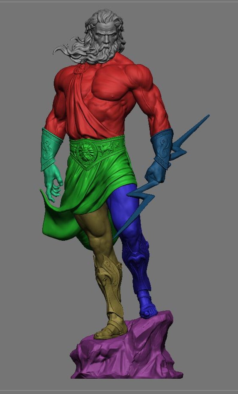 Thunder God Zeus 3d Print Stl File | Resin Stl File | Fdm Stl File ...