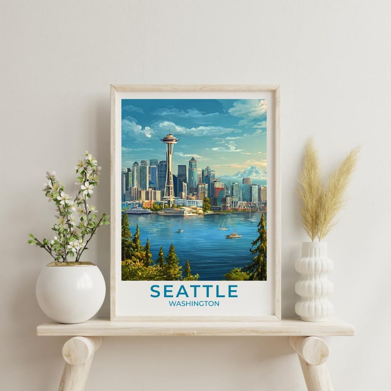Seattle Poster - Etsy