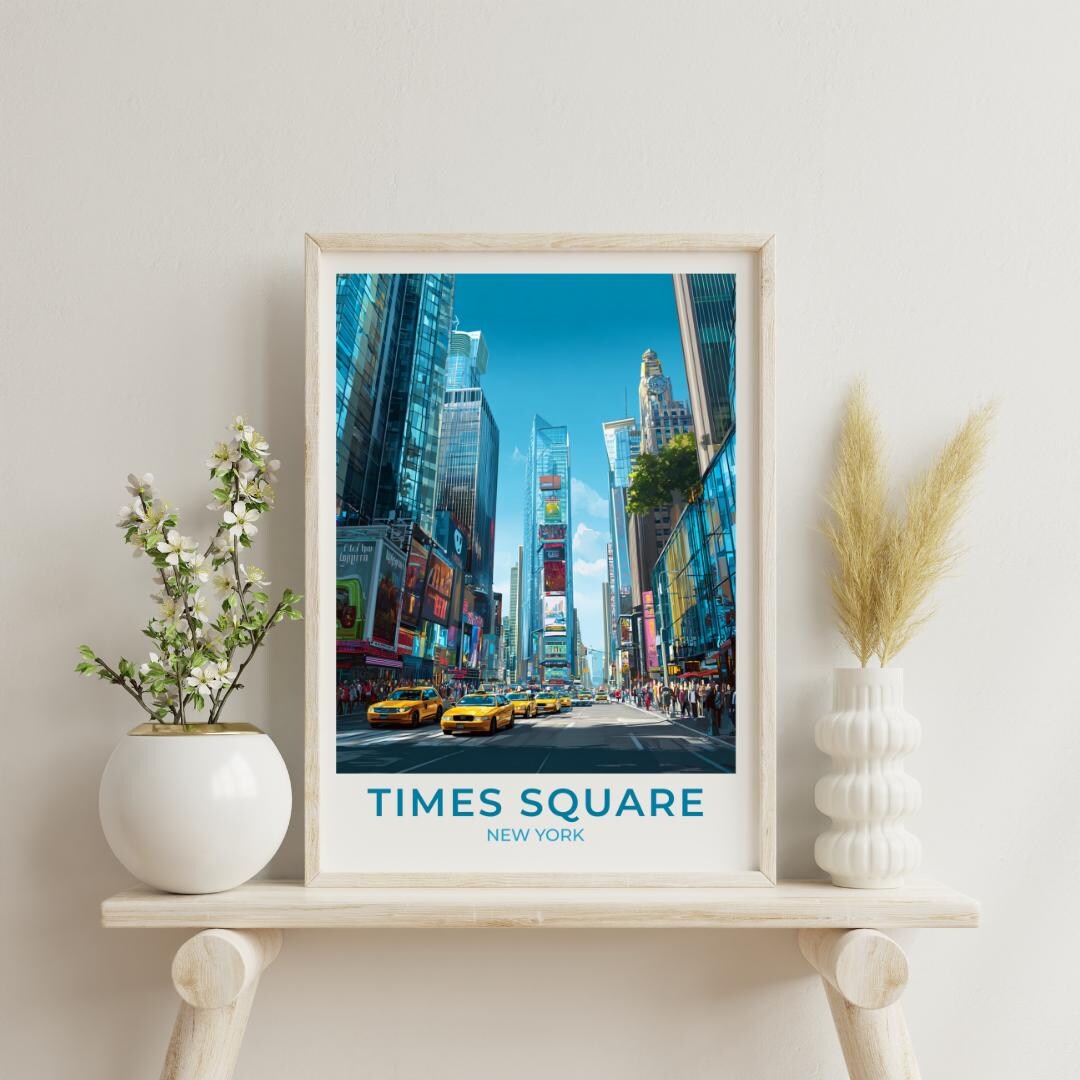 Times Square Travel Art New York Poster Print Wall Decor Gift for ...