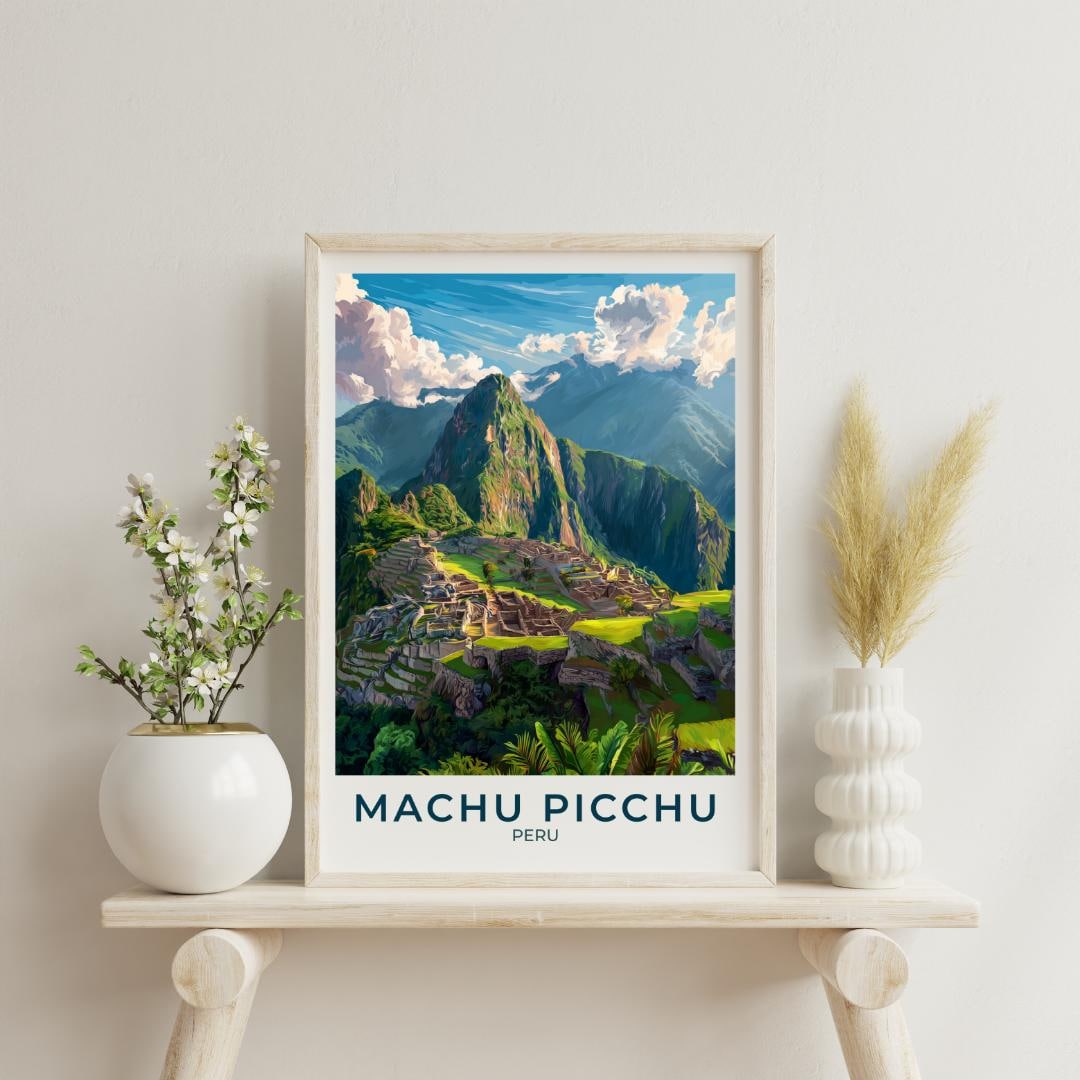Machu Picchu Travel Art Peru Poster Print Wall Decor Gift Machu Picchu ...