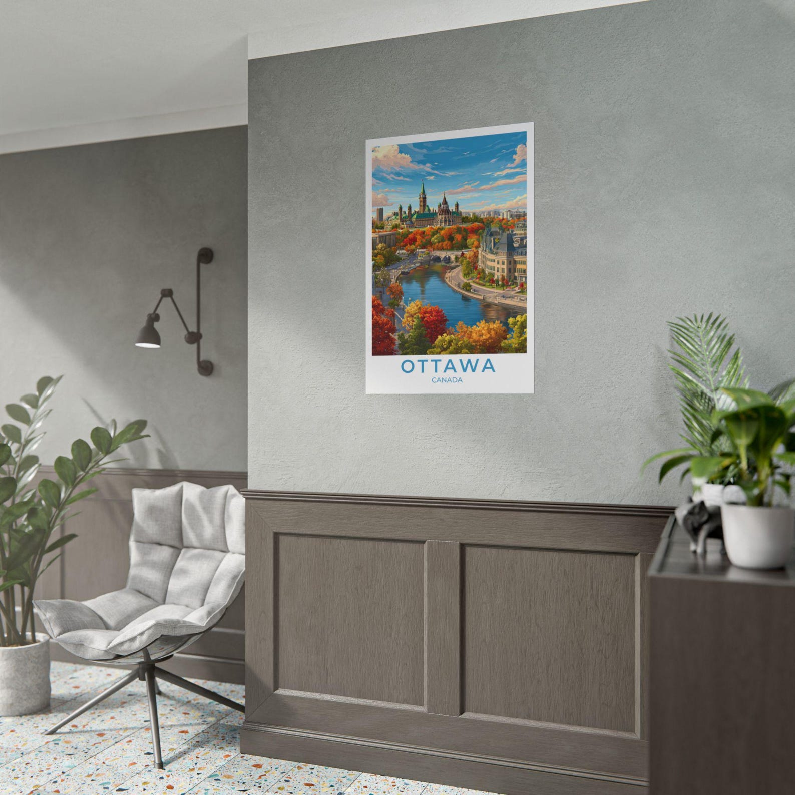 Póster de viaje de Ottawa, Canadá, impresión de arte, decoración de ...