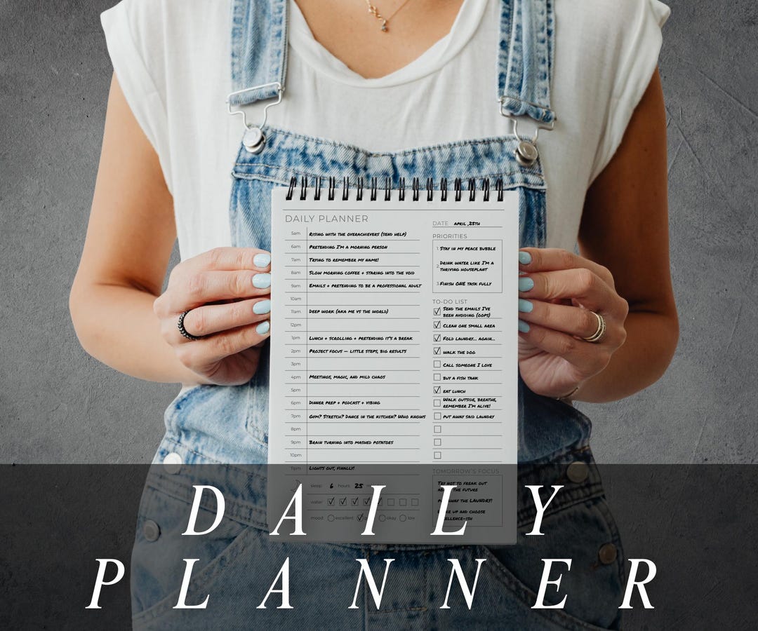Daily Planner | Printable + Fillable PDF | A4, A5, US Letter Sizes ...
