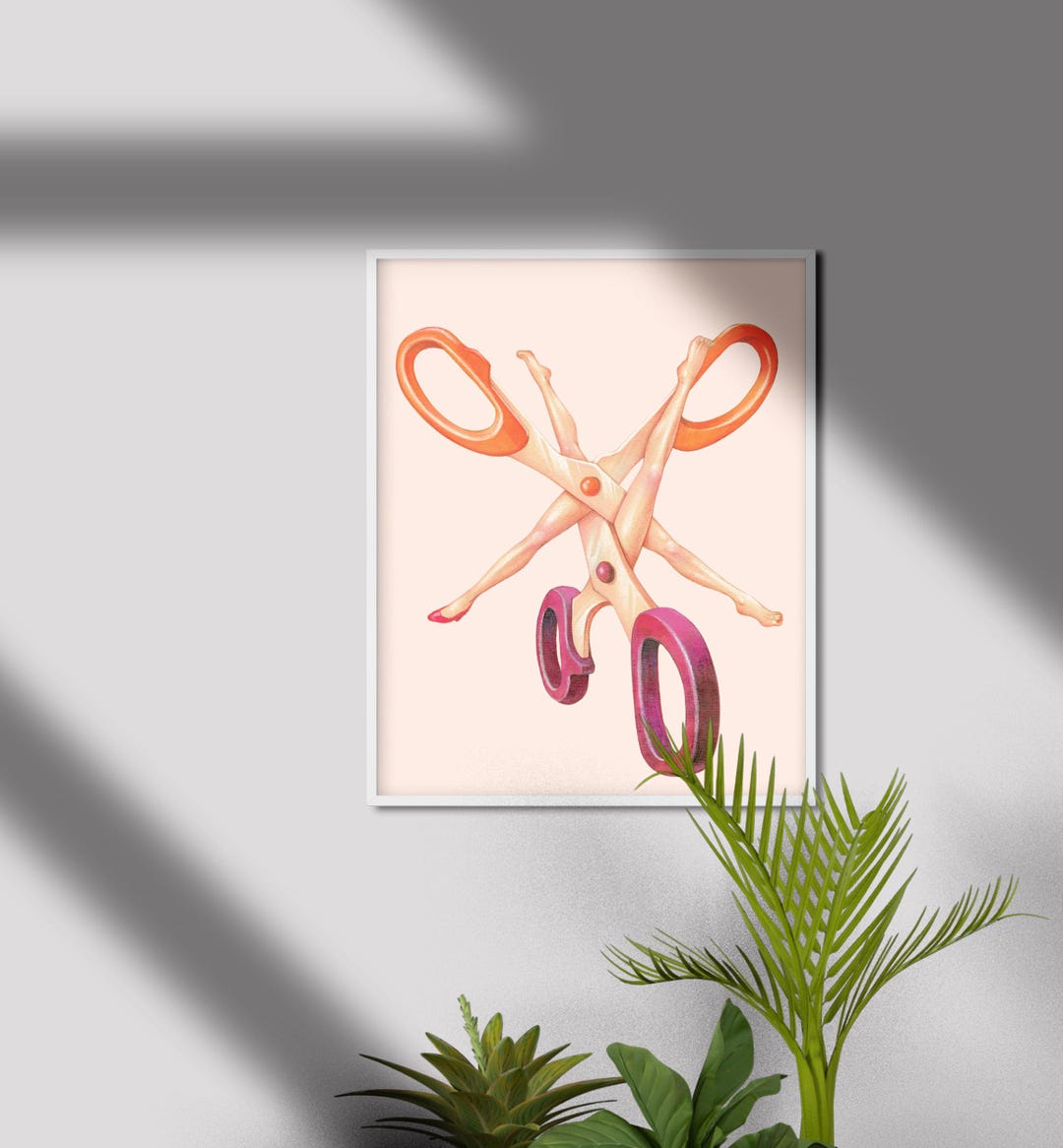 Surreal Scissors Collage Art Print: Modern Pop Art Home Decor - Etsy