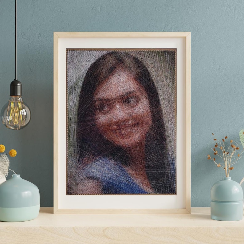 Custom String Art Portrait – Handmade Thread Painting, Personalized ...