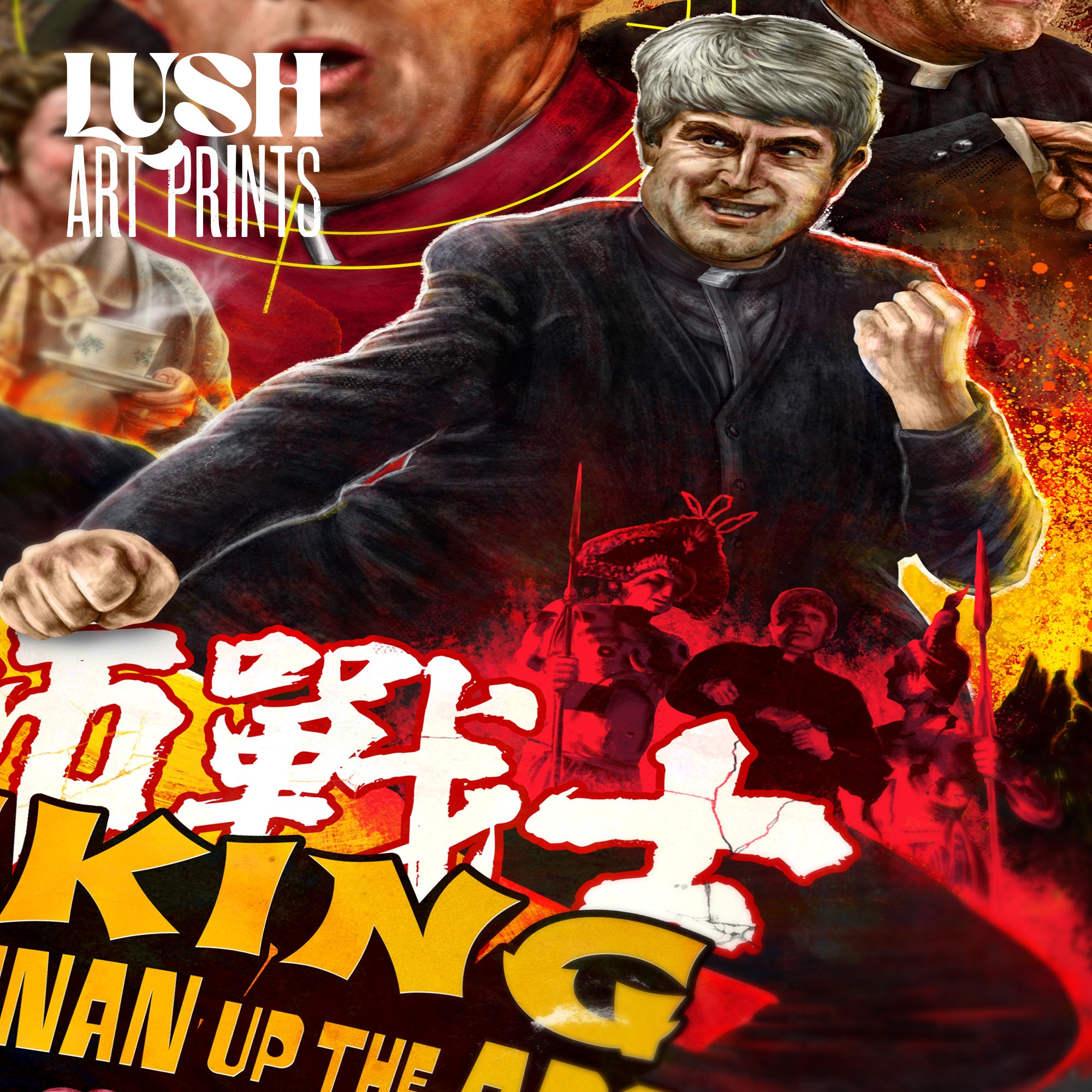 Father Ted 'kicking Bishop Brennan' Signed Film Poster Art Print ...