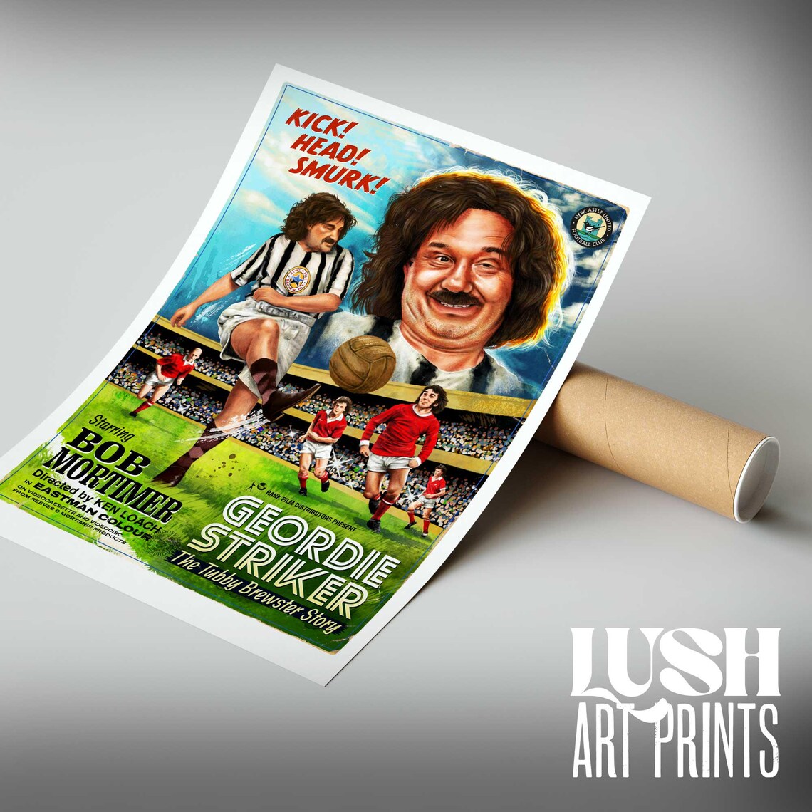Bob Mortimer 'tubby Brewster' Art Print: Signed Newcastle United ...