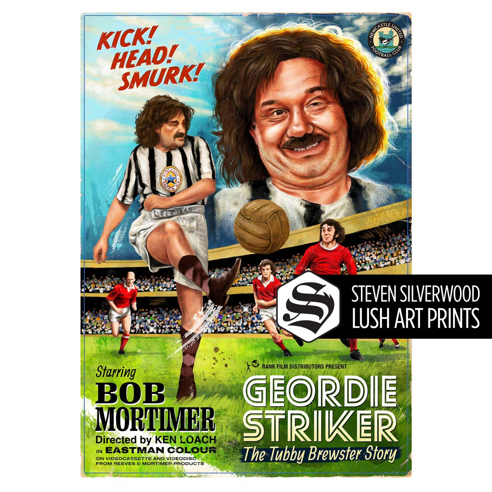 Bob Mortimer 'tubby Brewster' Art Print: Signed Newcastle United ...
