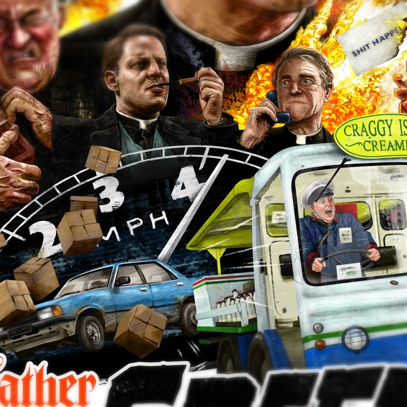 Father Ted 'speed 3' Signed Film Poster Art Print, Dougal, Hackett ...