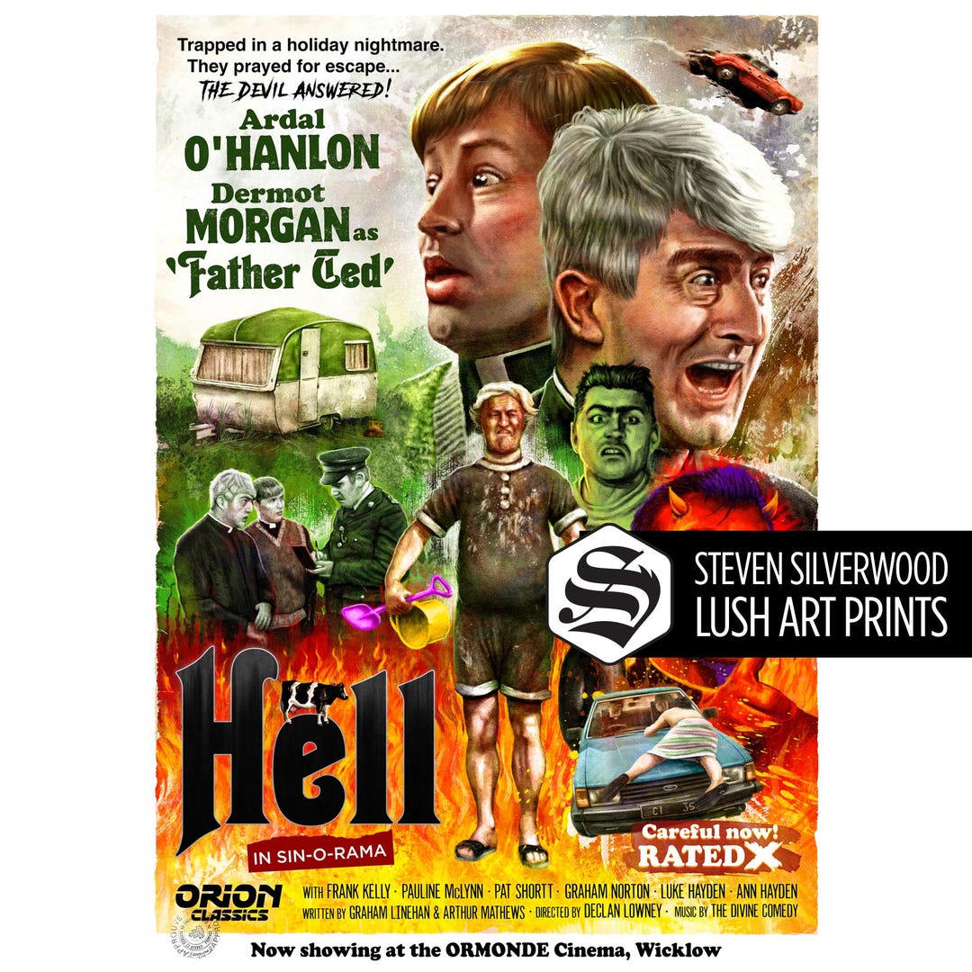 Father Ted 'hell' Episode Signed Poster: Retro Wall Art (A3) - Etsy